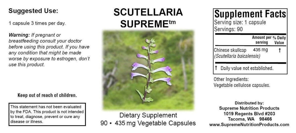 Scutellaria Supreme by Supreme Nutrition. Helps Pain, Candida, Mood, S ...