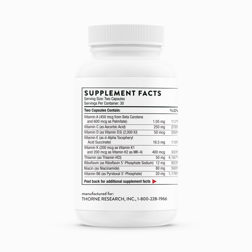 Basic Nutrients 2/day by Thorne Research. Multivitamin 60 Caps. 1 Mont ...